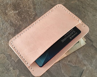 Thin Leather Card Wallet Thin Card Wallet Minimal Card