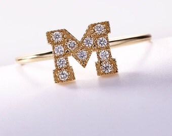 Letter m ring | Etsy