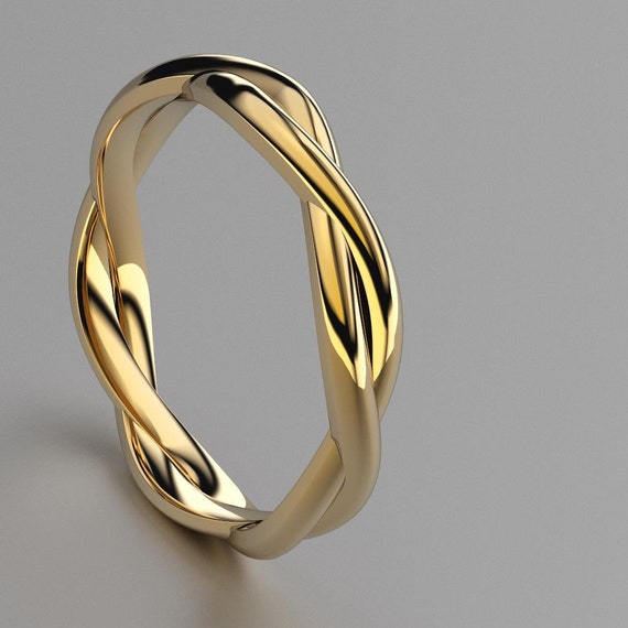 Gold Twist Ring 14k 18k White Rose Yellow Gold