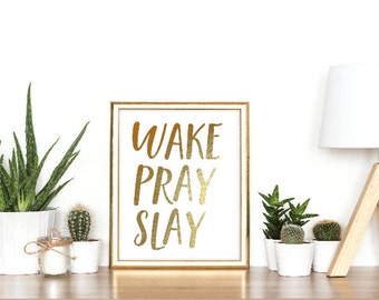 Wake pray slay | Etsy
