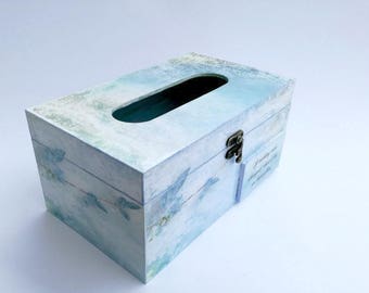 Decoupage tissue box | Etsy
