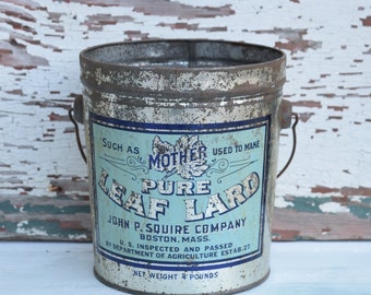 Vintage lard tin | Etsy