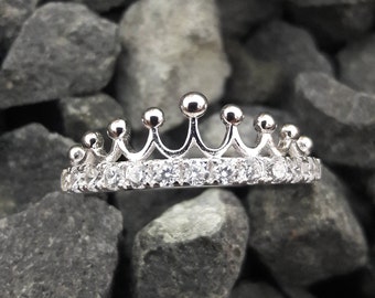 Princess crown ring | Etsy