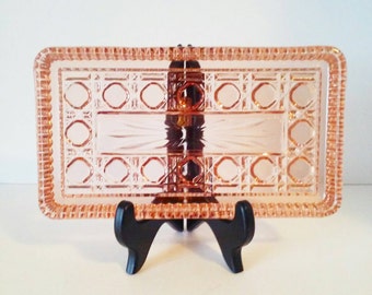 Pink glass tray | Etsy