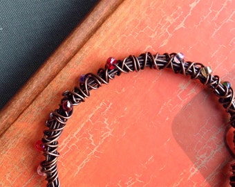 Items similar to 3 Hand Wrapped Oxidized Copper Wire Clasps 11mm X 8 mm ...