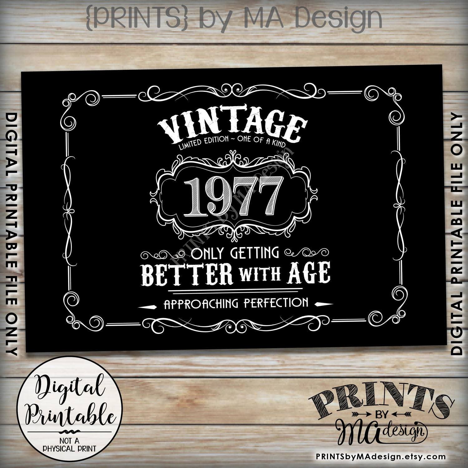 Vintage Birthday Sign, Aged to Perfection Party Decorations, Liquor ...