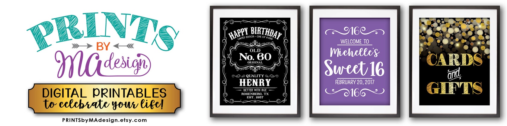 Digital printables to celebrate your life by PRINTSbyMAdesign