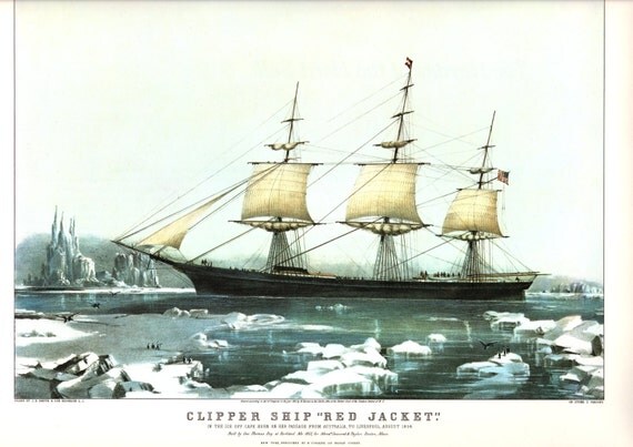 The Clipper Ship Red Jacket an Extra Large Currier and Ives