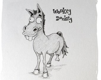 Donkey drawings | Etsy