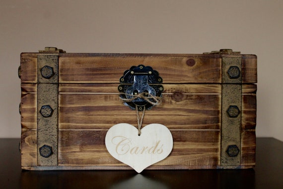 Large Rustic Wooden Card Trunk / Wedding Card Box / Wedding