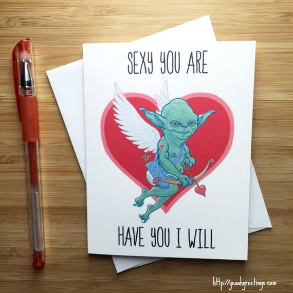 Star Wars Card Sexy Yoda Card Cute Love Card By Yeaohgreetings