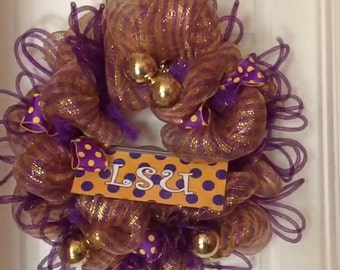 Lsu wreath | Etsy