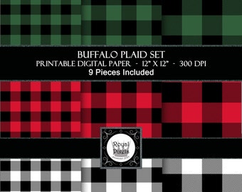 Lumberjack Buffalo Plaid Set UPPERCASE Alphabet 26