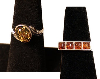 Amber ring | Etsy