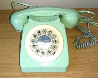 Green rotary phone | Etsy