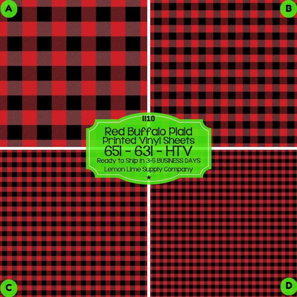 Red Buffalo Plaid Vinyl/Printed Heat Transfer by SmashingInkVinyl