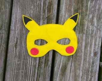 Pikachu face mask | Etsy