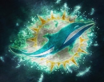 Miami dolphins art | Etsy