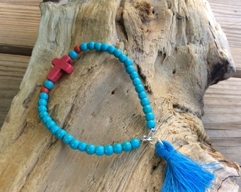 Items similar to Red Howlite Flower - Bracelet - Wire Wrapped - Copper ...