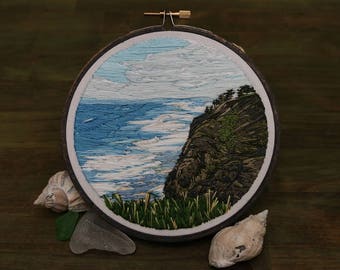 Coastal embroidery | Etsy