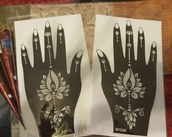 12 Henna Reusable Stencils For Application of Henna Designs