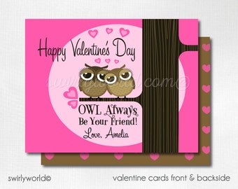 Owl valentine card | Etsy