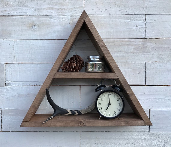 Items similar to Wooden Triangle Shelf on Etsy