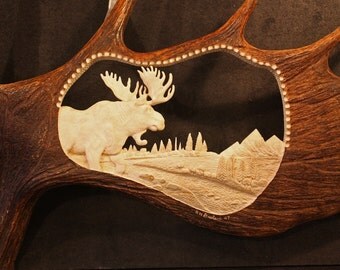 Moose antler carving | Etsy