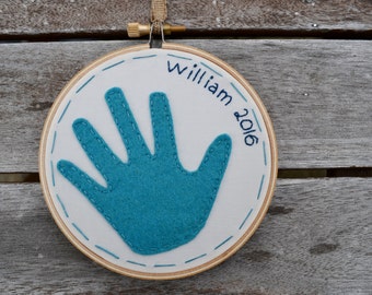 Baby handprint art | Etsy