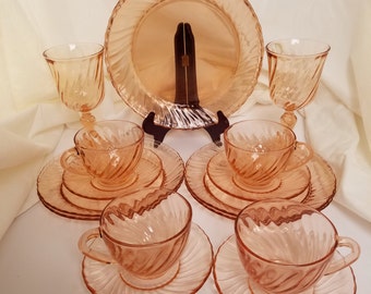 Pink glassware | Etsy