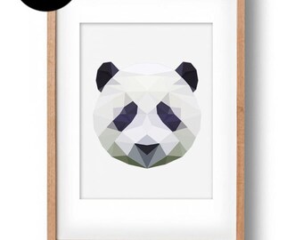 Geometric panda | Etsy