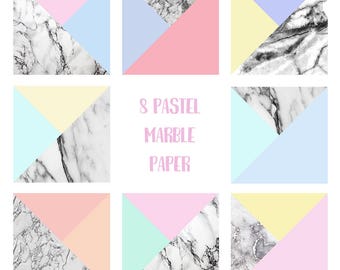 Pastel marble DIGITAL PAPER Handmade marble paper in pastel