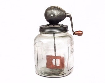 Glass butter churn | Etsy