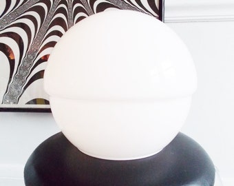 White glass globe | Etsy