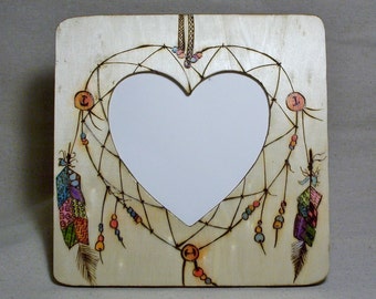 Wood burned heart | Etsy