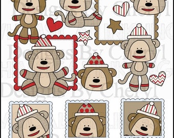 Sock monkey clip art | Etsy
