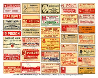 Poison labels | Etsy
