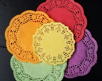 Colored paper doily | Etsy