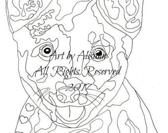 Australian Cattle Dog Blue Heeler Coloring Pages Sketch Coloring Page