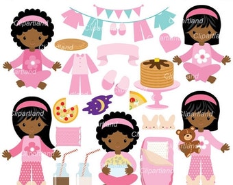 Sleepover clip art | Etsy