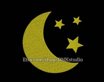 Moon embroidery | Etsy