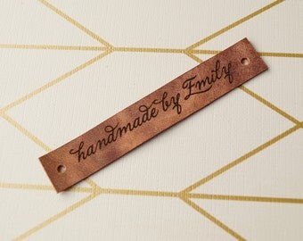 Personalized leather labels custom clothing by LeatherGoodsCompany