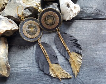 Leather earrings | Etsy