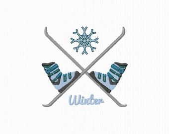 Ski embroidery | Etsy