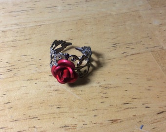 Red rose ring | Etsy