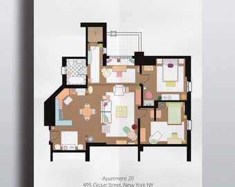 Friends TV Show Apartment Floor Plan Friends TV Show Layout