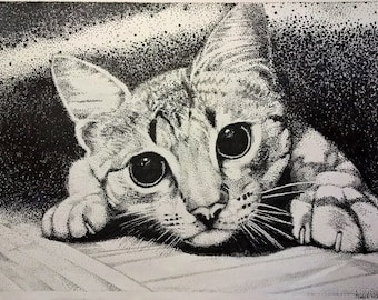 Stipple drawing | Etsy