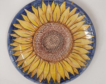 Sunflower plate | Etsy