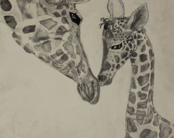Giraffe sketch | Etsy