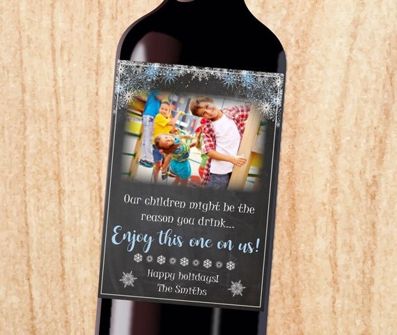 Teacher Wine label gift PRINTABLE christmas gift our children